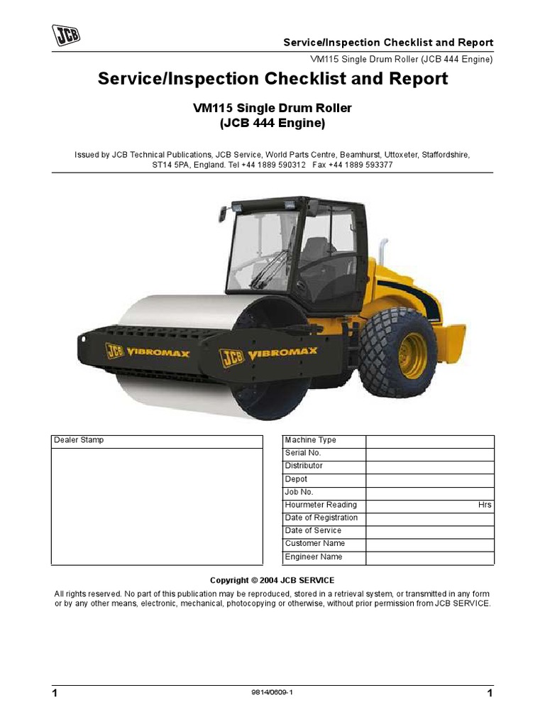 JCB VM115 Single Drum Roller | PDF | Axle | Manufactured Goods