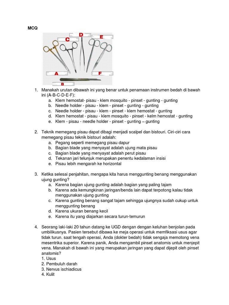 Soal Basic Surgical Skill 2019 | PDF