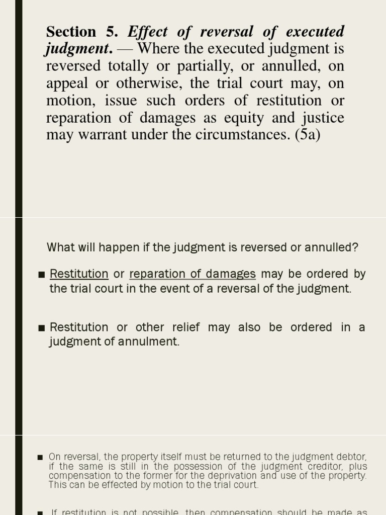 Rule 39 Sec. 5 & 6 | PDF | Judgment (Law) | Statute Of Limitations