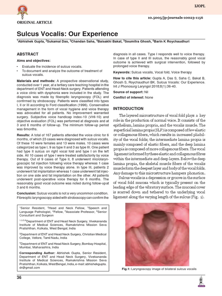 Sulcus Vocalis Our Experience-dikonversi.docx | Medical Specialties ...