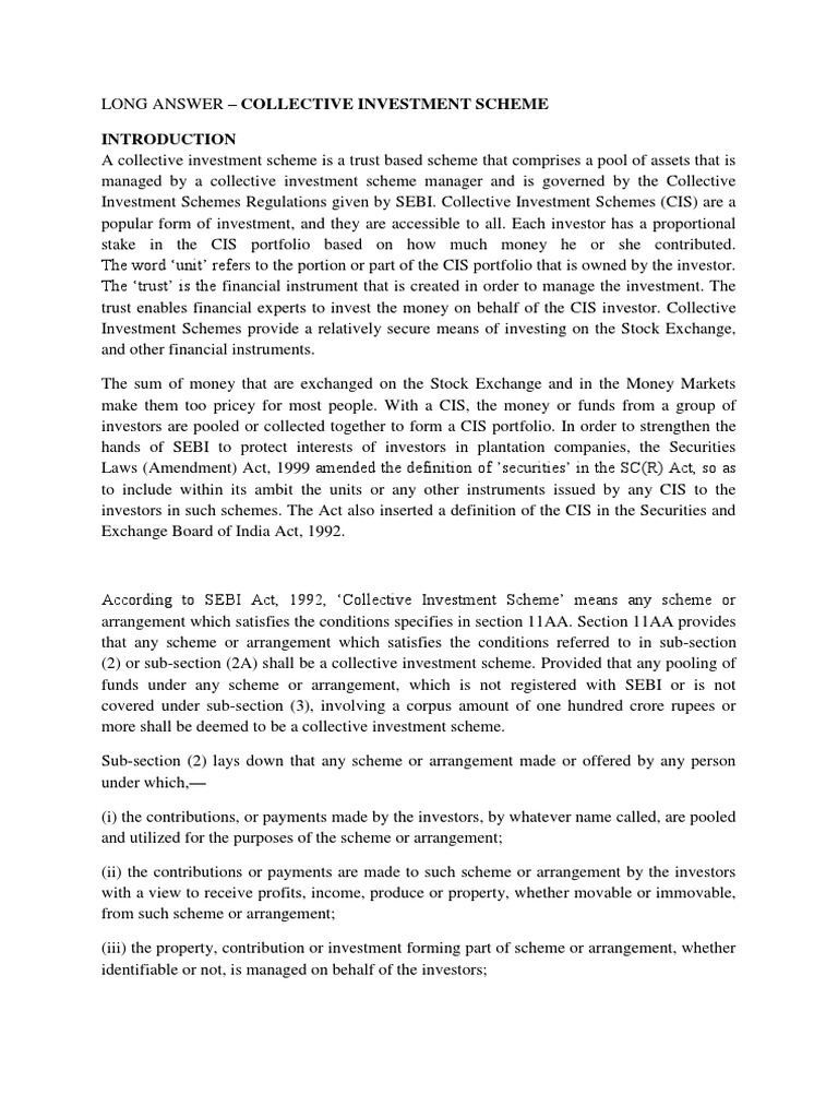 Collective Investment Scheme | PDF | Investment Fund | Trust Law