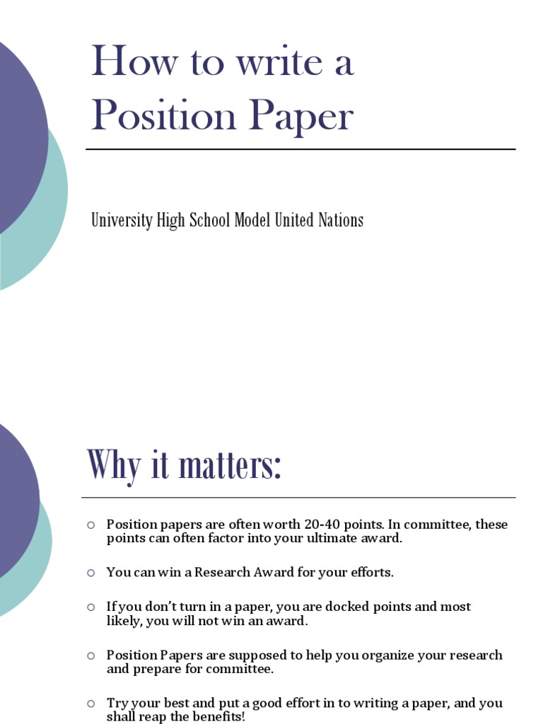 Position Paper Outline | PDF | Non Governmental Organization | Policy