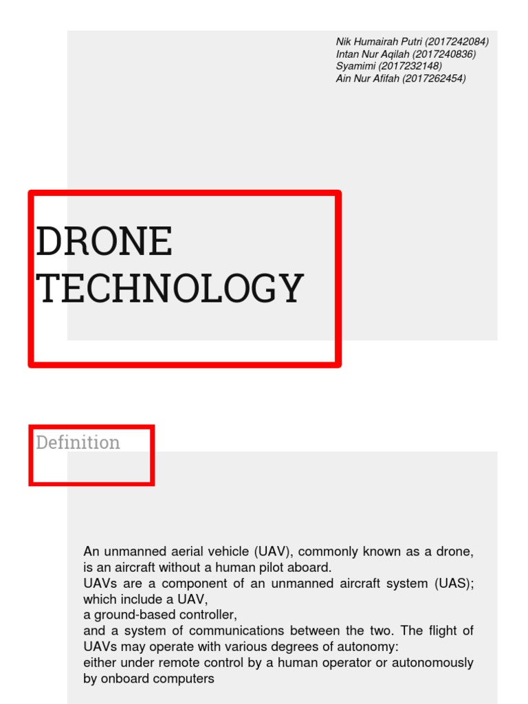 Drone Technology | PDF | Unmanned Aerial Vehicle | Aviation