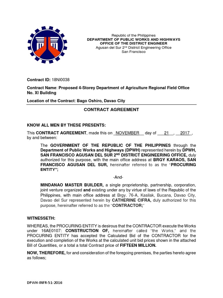 Contract and Agreement | PDF | General Contractor | Government Information