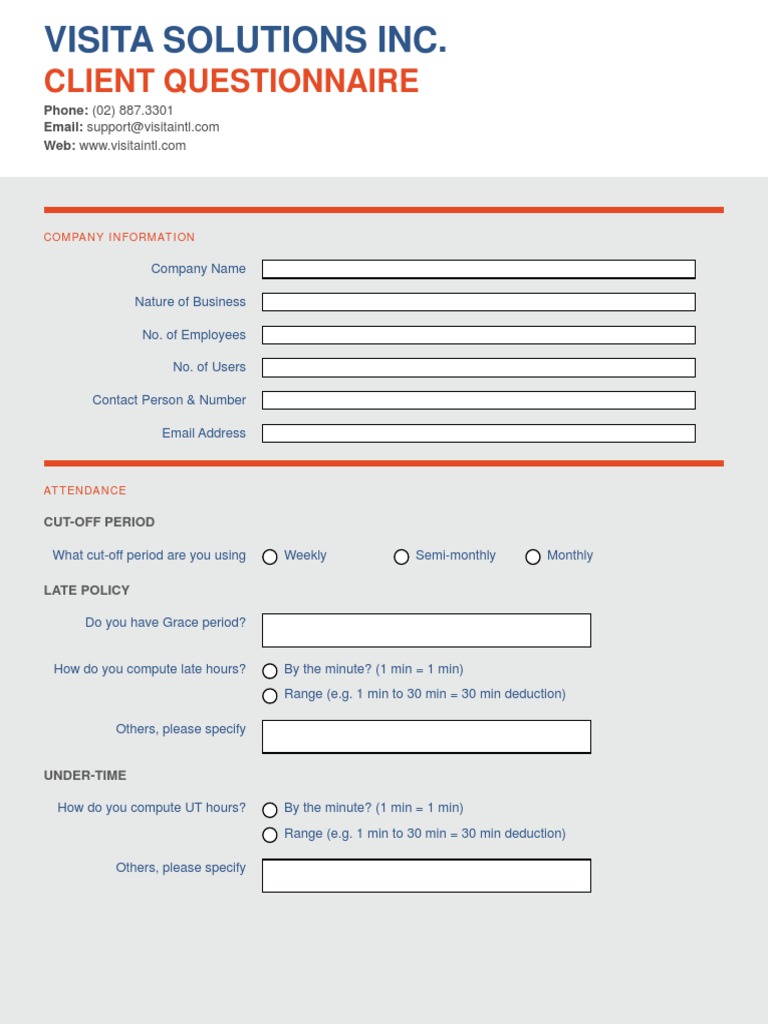 Client Questionnaire - VSI PDF | PDF | Payments | Government Finances