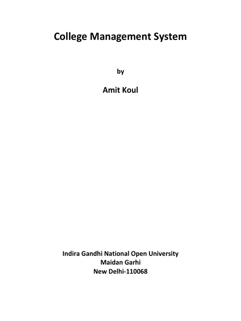 College Management System: Amit Koul | PDF | Net Beans | Applications ...