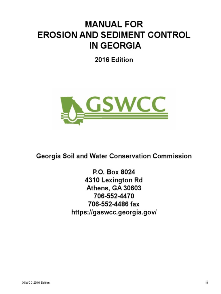 GSWCC 2016 Manual As Approved by Overview Council PDF | PDF | Erosion ...