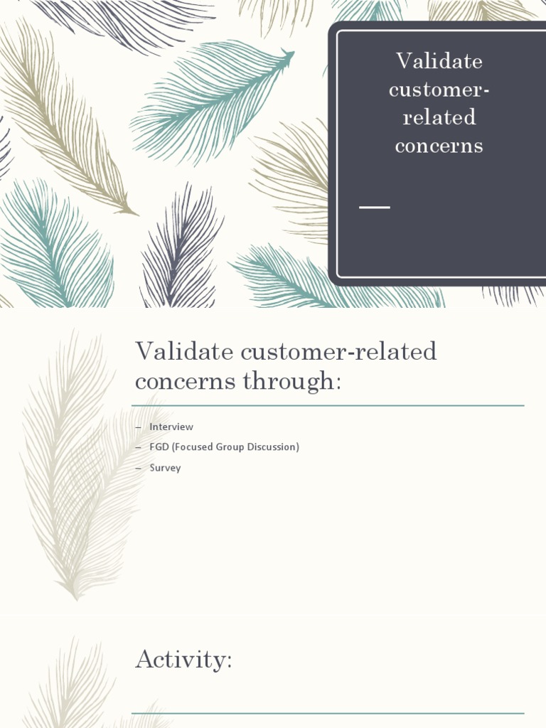 Validate Customer-Related Concerns | PDF | Marketing | Business Economics
