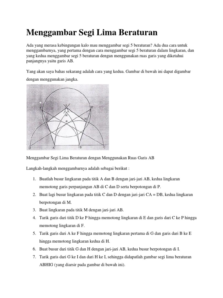 Menggambar Segi Lima Dan Segi Eman | PDF | Metode & Bahan Ajar