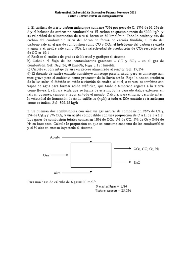 Taller 7 Previo Estequio | PDF