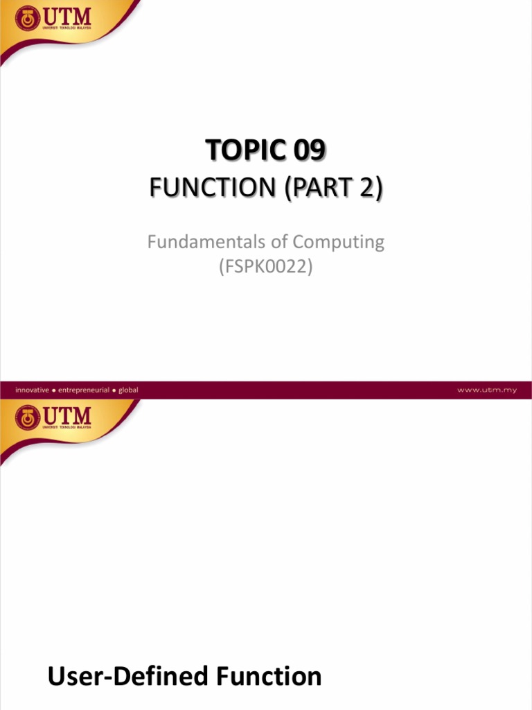 09 Function Part 2 Pdf Pdf Parameter Computer Programming Variable Computer Science