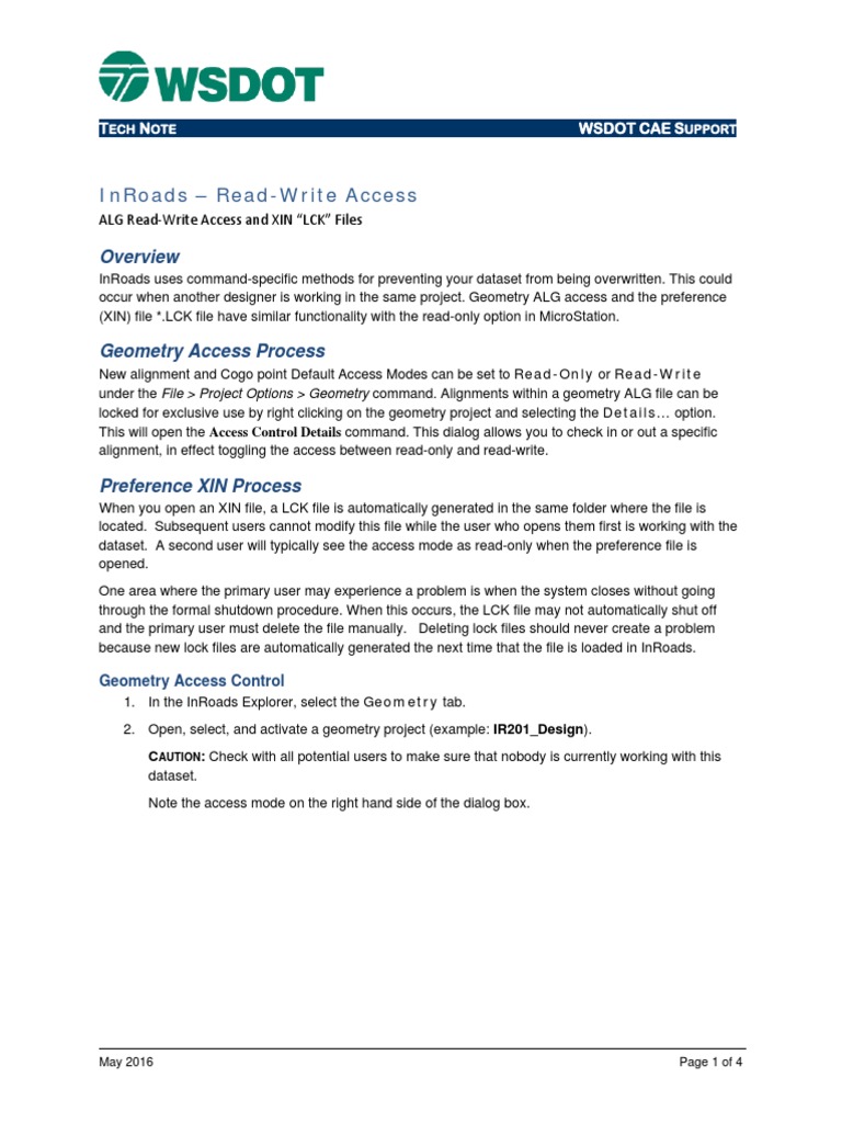 Inroads - Read-Write Access: T N Wsdot Cae S | PDF | Computer File ...
