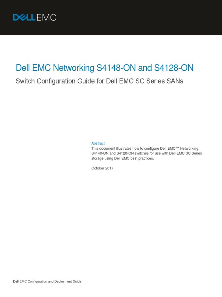 Dell EMC Networking S4148 On S4128 On SC Series (SCG3704) | PDF ...