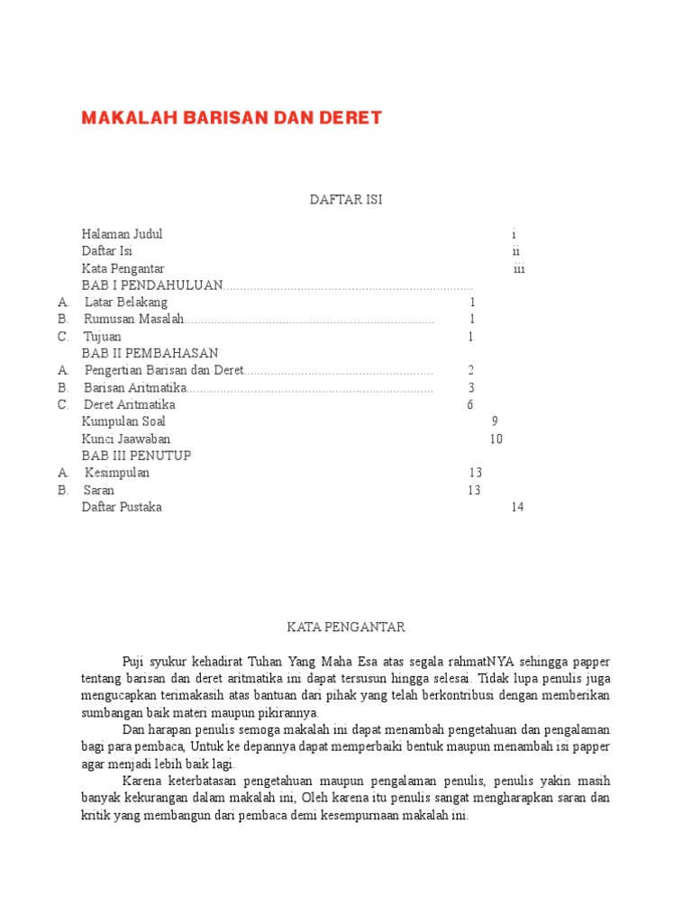 Makalah Barisan Dan Deret | PDF