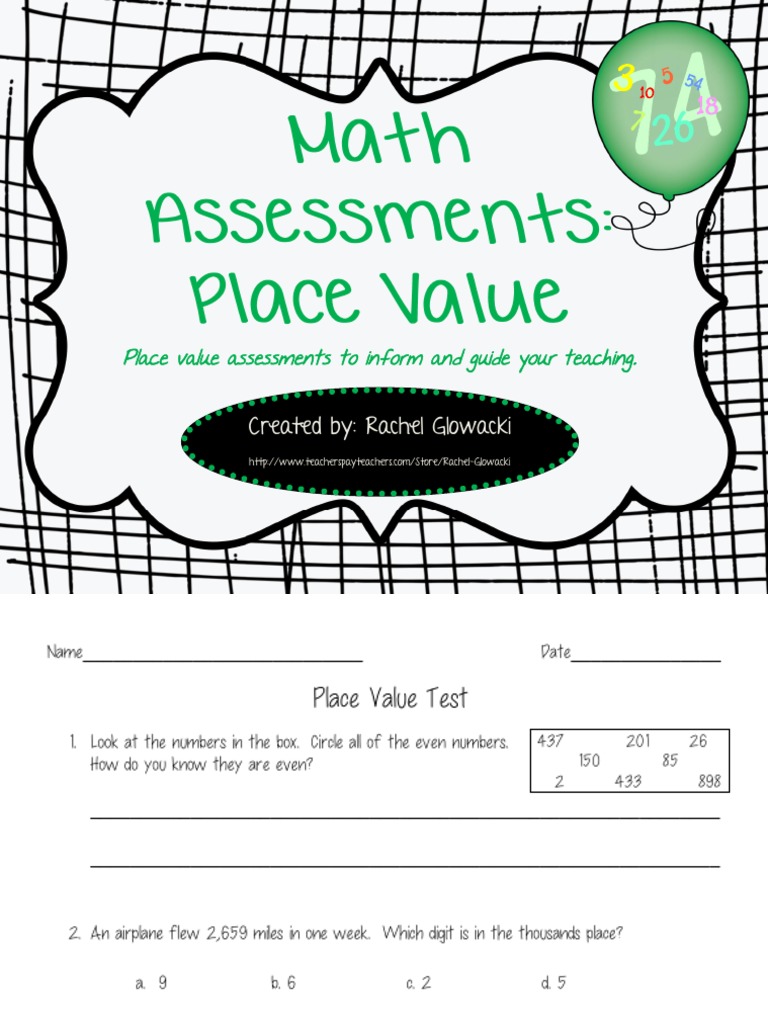 Place Value Assessments to Inform and Guide Teaching | PDF | Lexicology ...