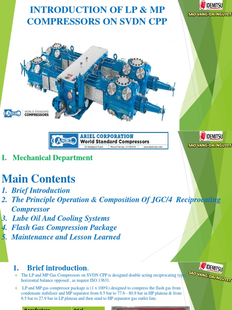 LP & MP Compressor Overview and Operation | PDF | Cylinder (Engine ...