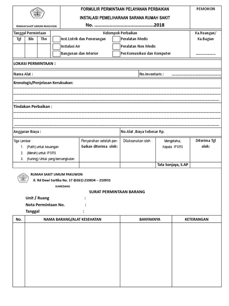 Form Perbaikan | PDF