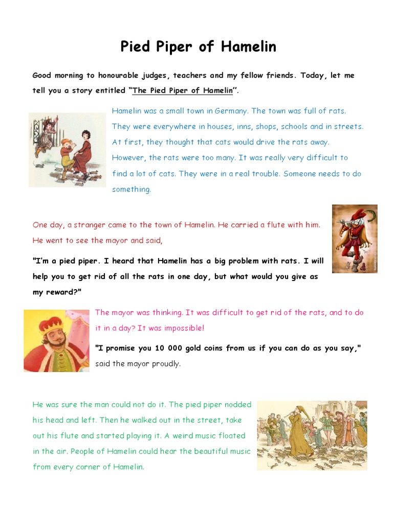 Story Telling Script Pied Piper of Hamelin | PDF | Art | Mystery ...