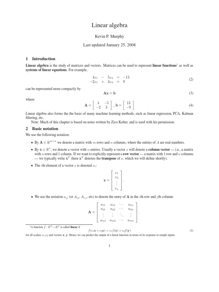 Linear Algebra Guide | PDF | Matrix (Mathematics) | Determinant