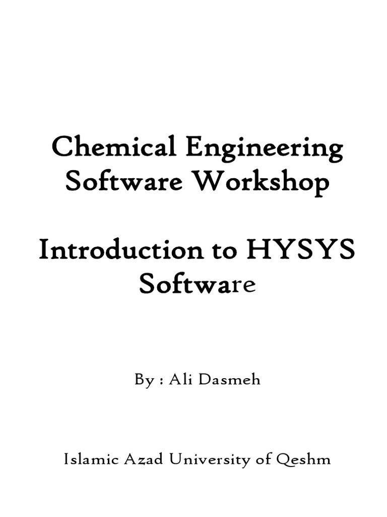 (Dasmeh A.) Chemical Engineering Software Workshop PDF | PDF ...