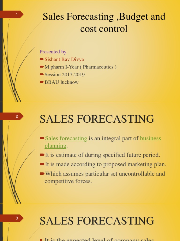 Sales Forecasting, Budget and Cost Control: Presented by | PDF ...