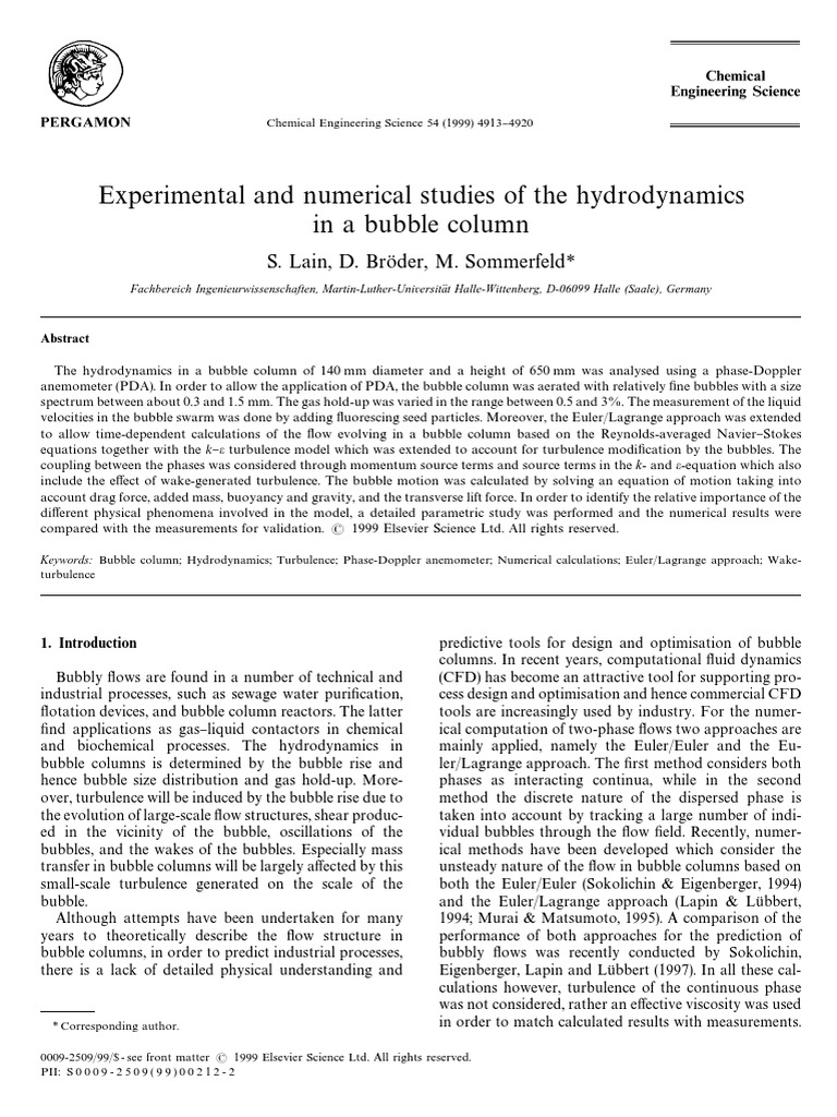 Experimental - Bubble Column | PDF | Fluid Dynamics | Turbulence