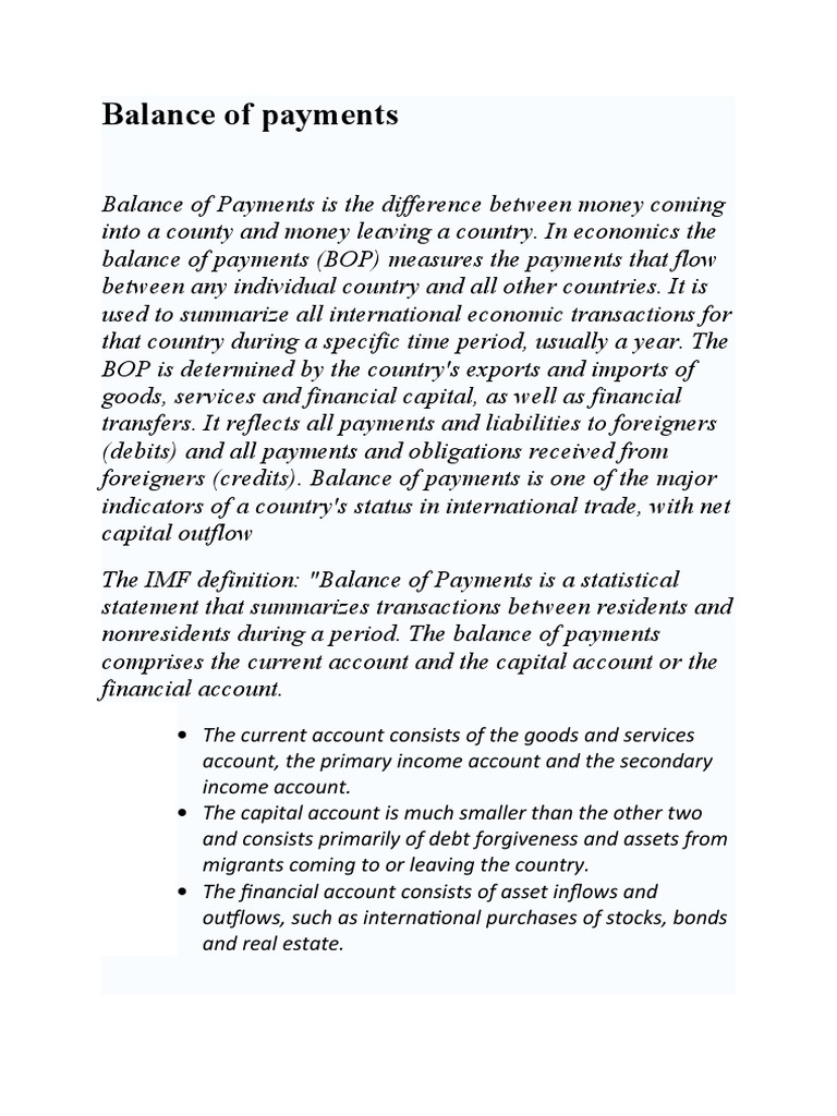 Understanding Balance of Payments | PDF