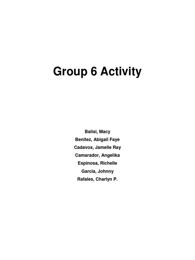 Group 6 Activity | PDF
