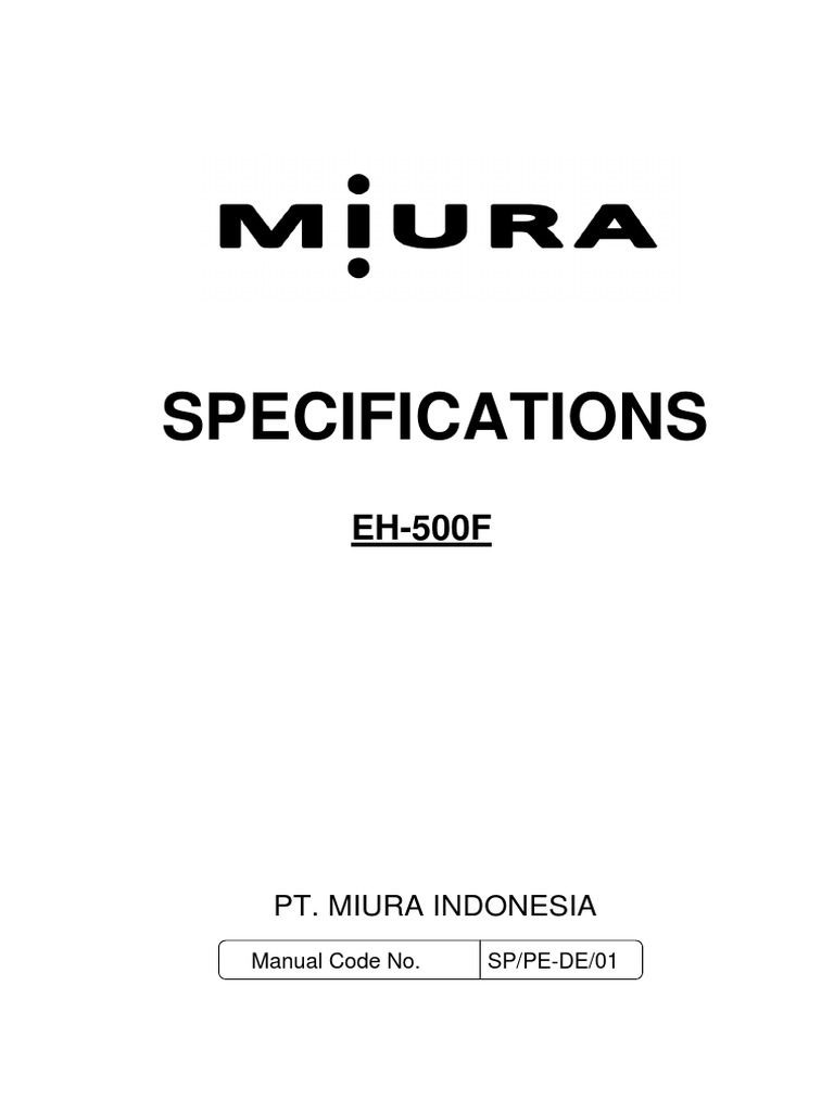 Specifications Eh 500f | PDF | Boiler | Fuel Oil