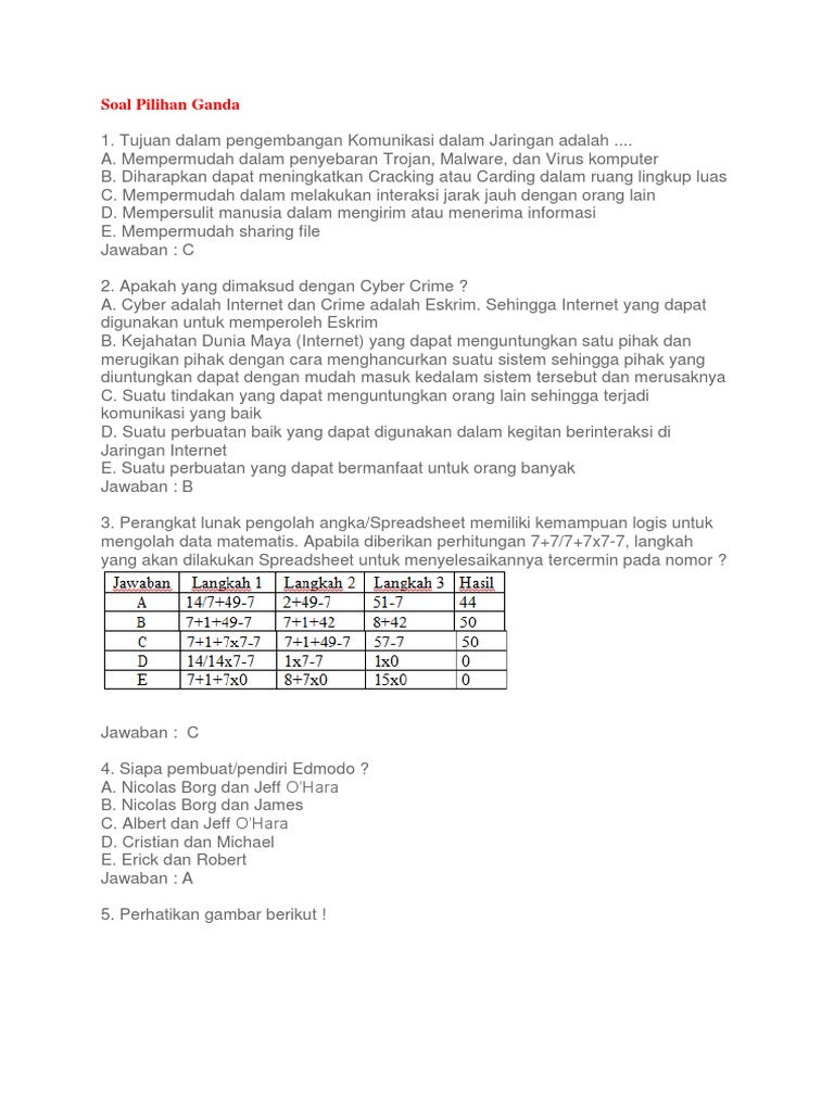Soal Dan Jawaban Usbn Simdig 2019 Xii | PDF | Komputer