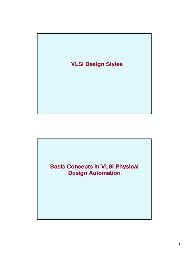 Vlsi Design Styles Overview Pdf Field Programmable Gate Array