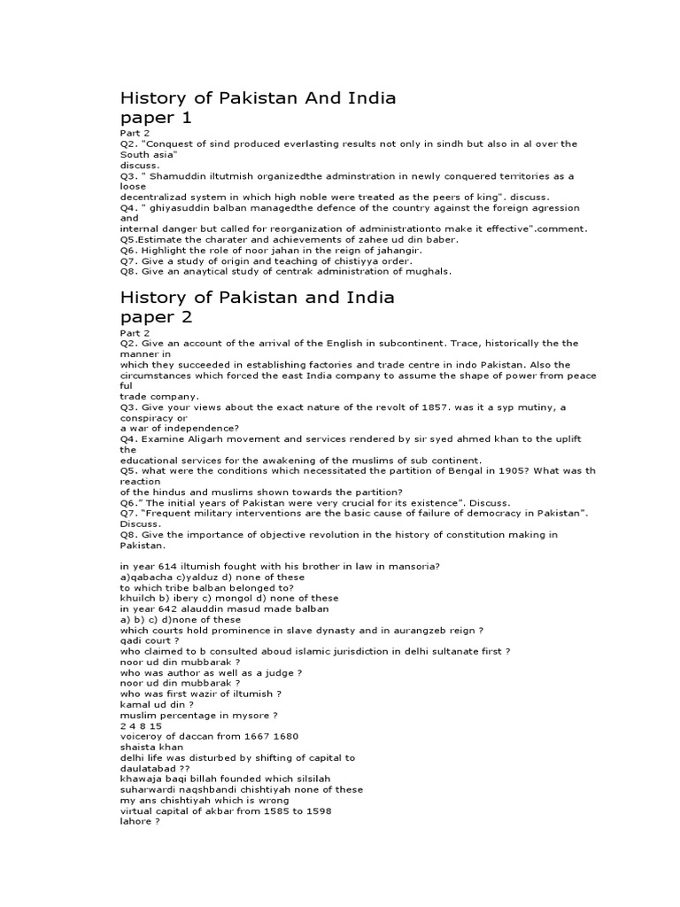 History of Pakistan and India | PDF | Lahore | Mughal Empire