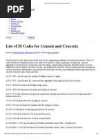 List of Is Codes For Cement and Concrete | PDF | Concrete | Mortar ...