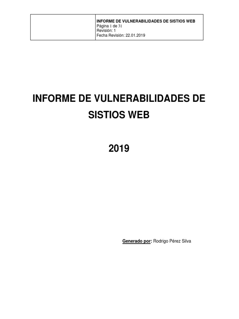 Informe de Vulnerabilidades 2019 | PDF | Servidor HTTP Apache | Servidor web
