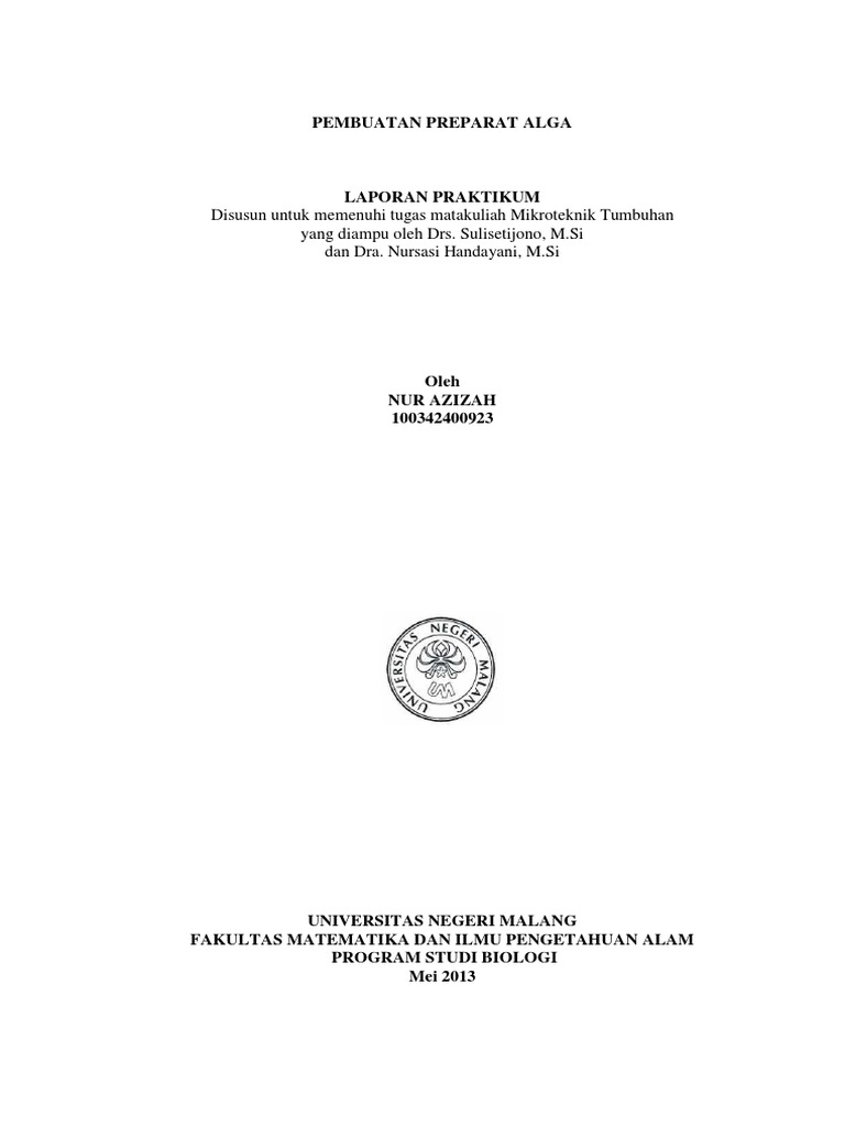 Pembuatan Preparat Alga 2 | PDF