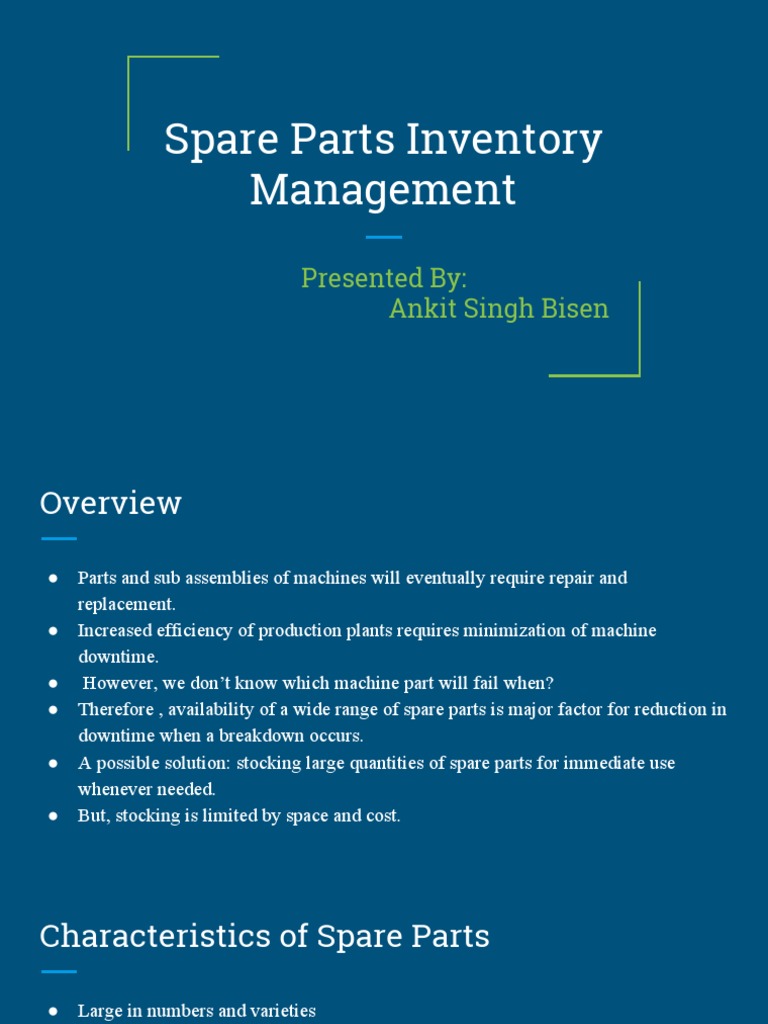 Spare Parts Inventory Management | PDF | Inventory | Procurement