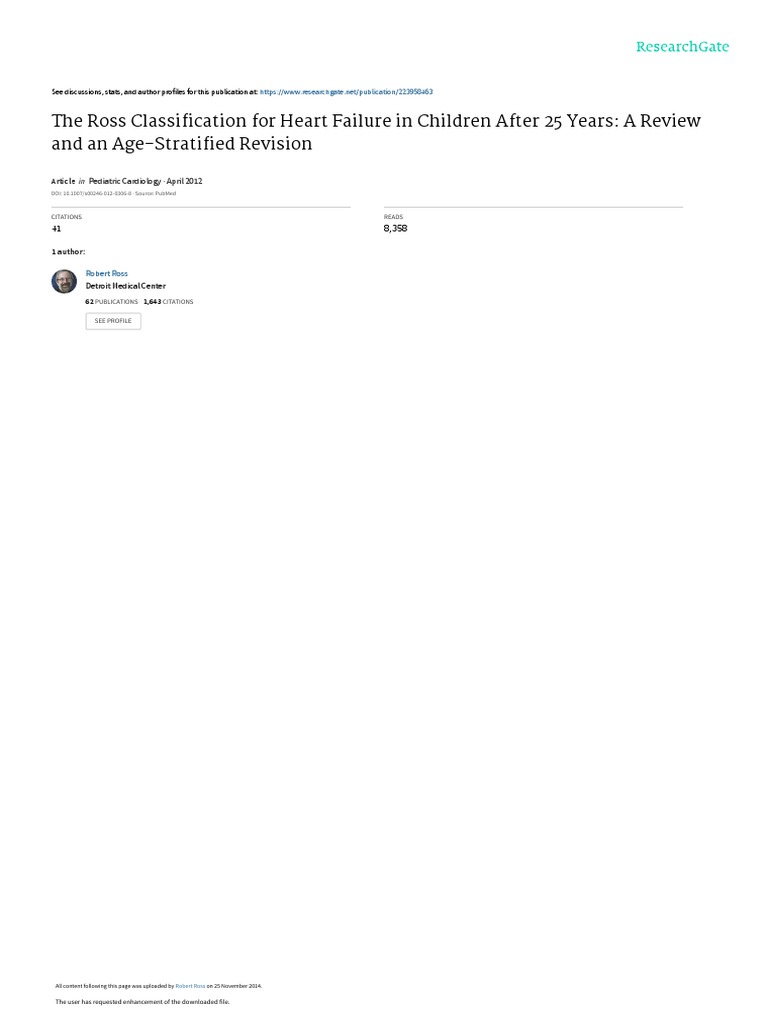Ross Score | PDF | Heart Failure | Cardiovascular System