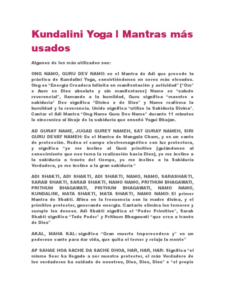 Kundalini | PDF | Yoga | Oración hindú y meditación
