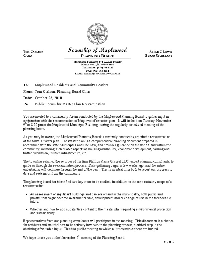 Stakeholder Invite Letter To Nov 9th PB Meeting - TPC | PDF | Public ...