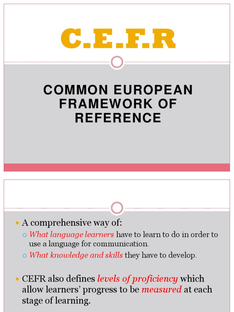CEFR In-House Training | PDF