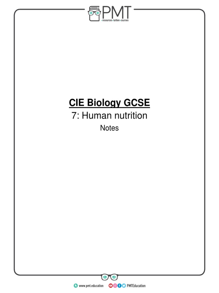 Human Nutrition in IGCSE Biology | PDF | Digestion | Human Tooth