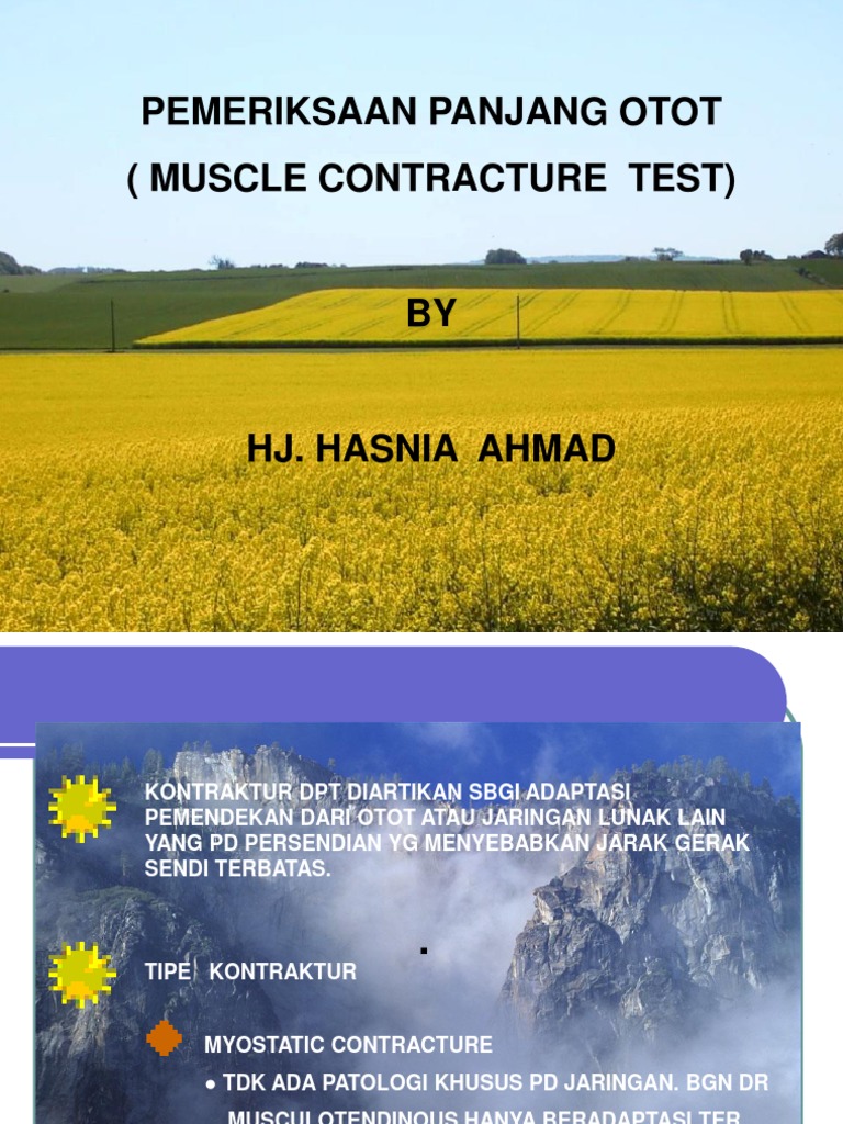 Muscle Contracture Test | PDF