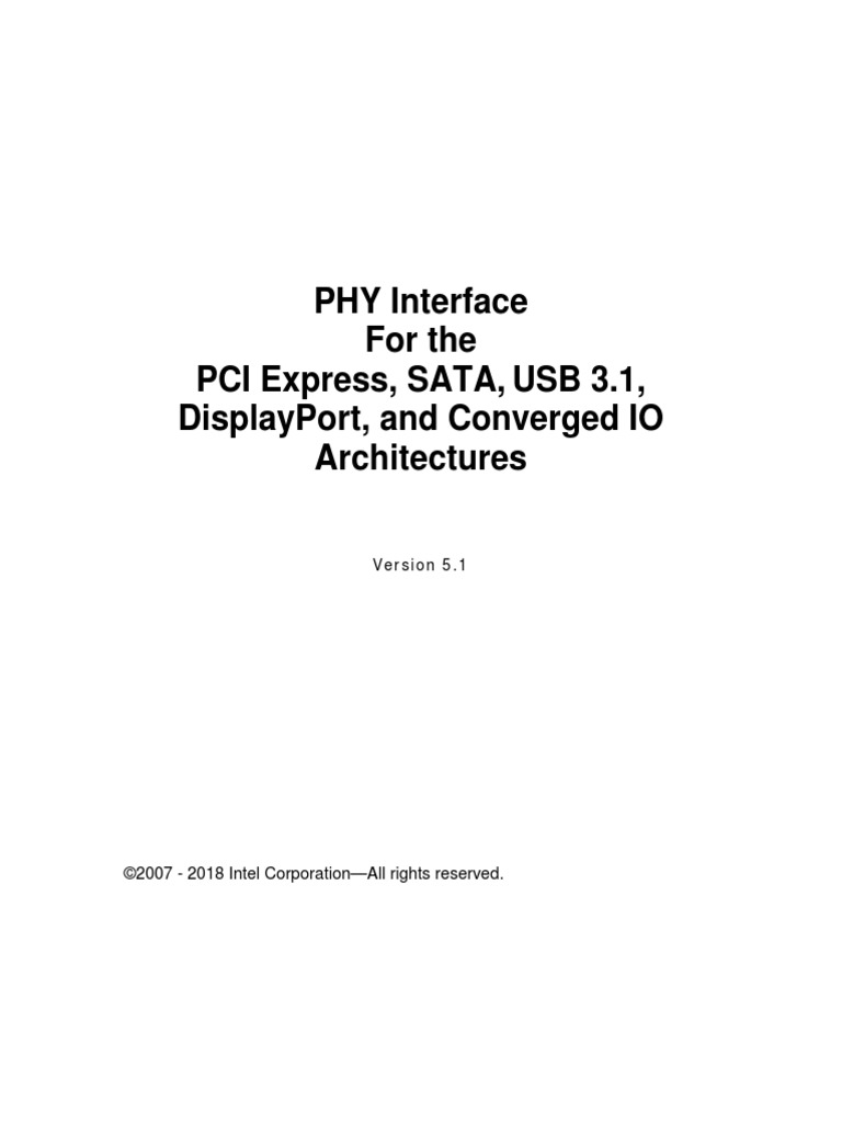 Phy Interface Pci Express Sata Usb30 Architectures 3.1 PDF | PDF | Usb ...