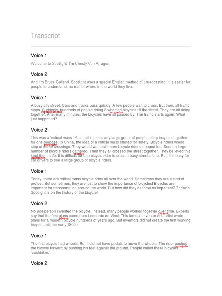 Transcript: Voice 1 | PDF | Car | Land Vehicles