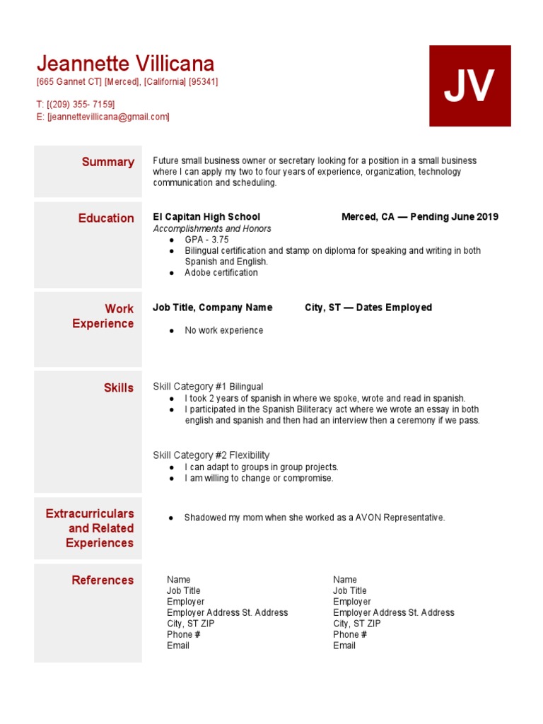 Resume Template 2015 | PDF | Behavior Modification | Communication