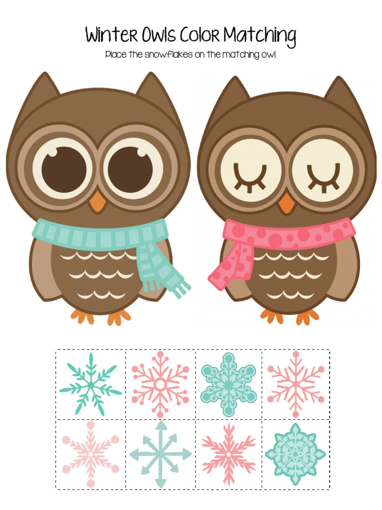 Winter Owls Color Matching | PDF | Games & Activities | Language Arts ...