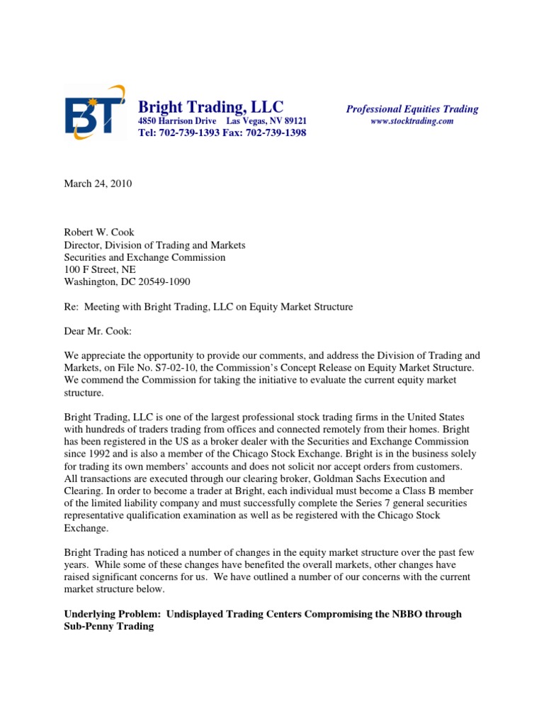 Concerns Regarding Predatory Trading Practices and their Negative ...