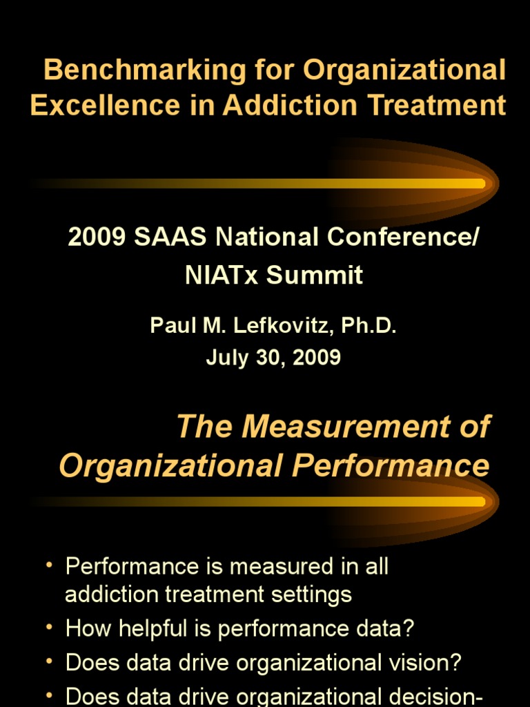 Benchmarking For Organizational Excellence in Addiction Treatment | PDF ...