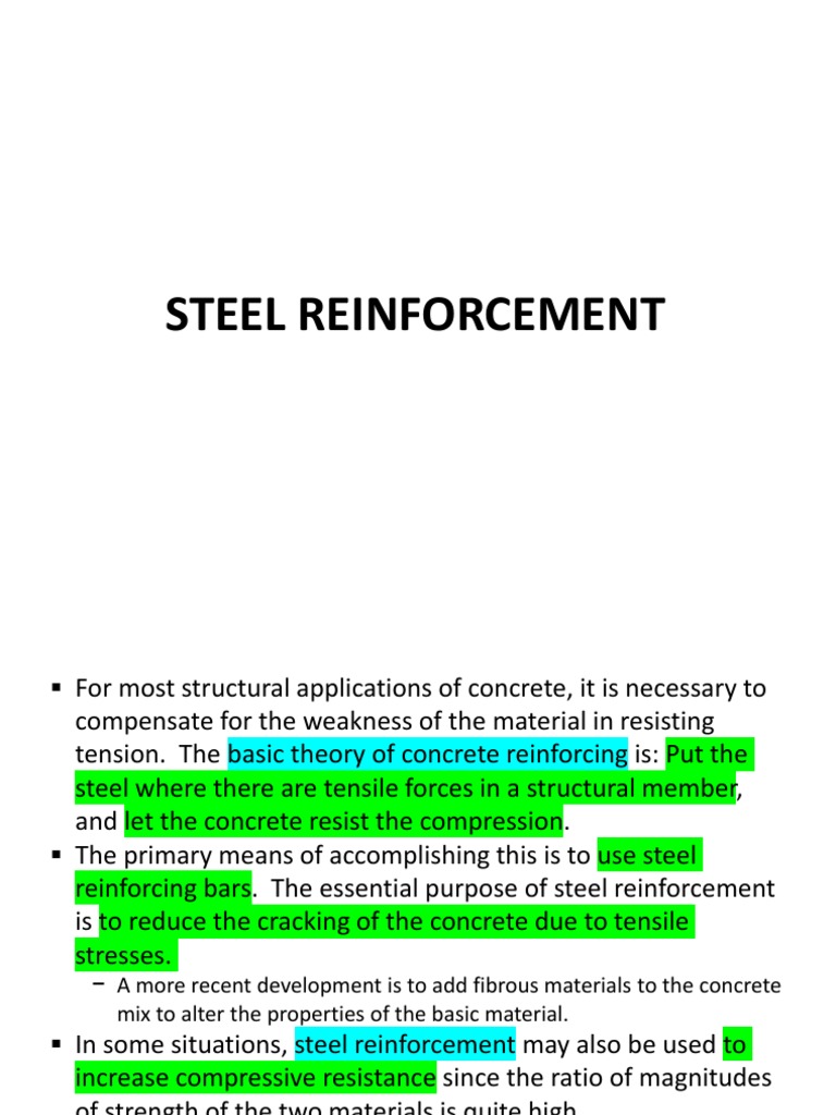 Steel Reinforcement.ppt | Concrete | Stress (Mechanics)