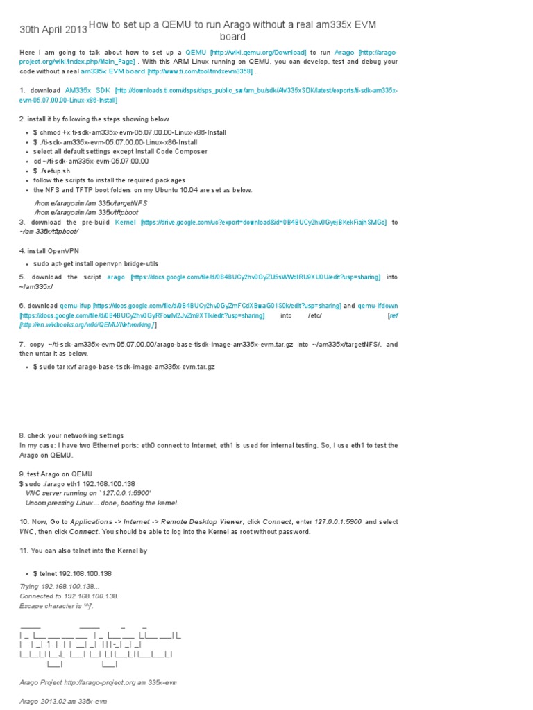 Arago Without A Real Am335x EVM Board | PDF | Unix | System Software